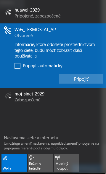 WiFi termostat - ESP8266 - 1.0.2.1 - JSON clients :: Arduino-esp8266-esp32-projekty
